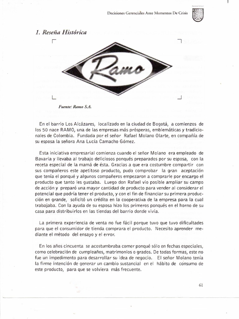 Decisiones Gerenciales Caso Ramo | PDF | Marketing | Marca
