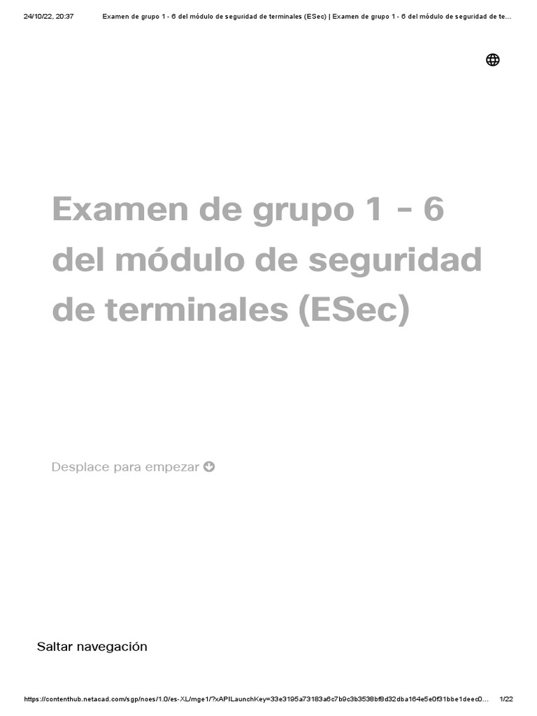 Examen de Grupo 1 - 6 Del Módulo de Seguridad de Terminales (ESec) - Examen de Grupo 1 - 6 Del ...