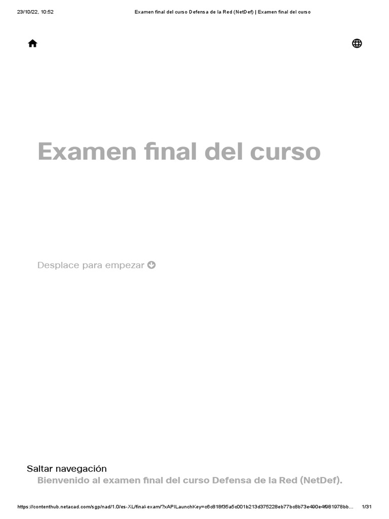 Examen Final Del Curso Defensa de La Red (NetDef) - Examen Final Del ...