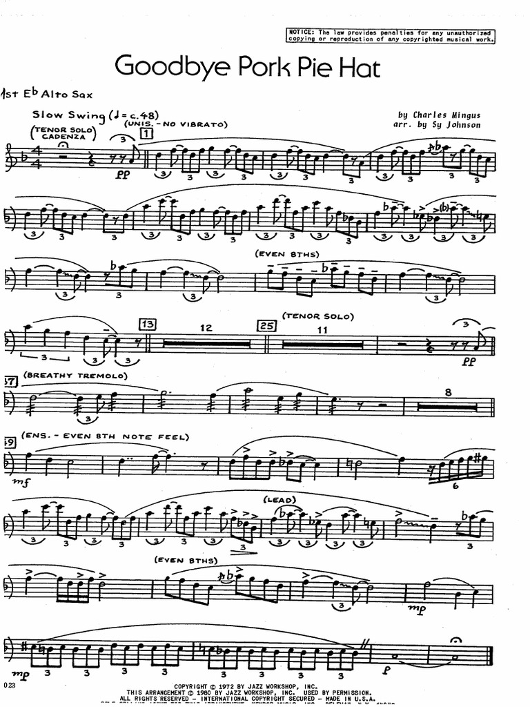 Goodbye Pork Pie Hat Complet | PDF