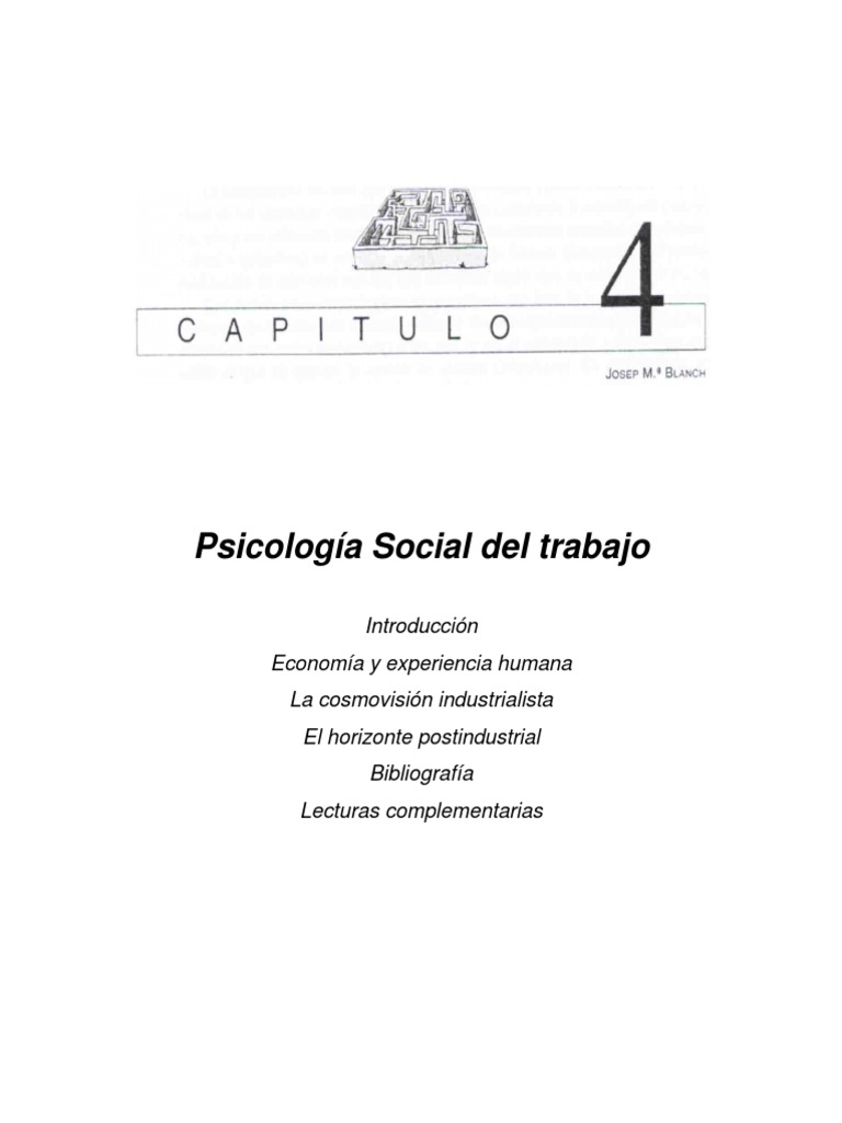 Psicología Social del Trabajo | PDF | Ciencias sociales