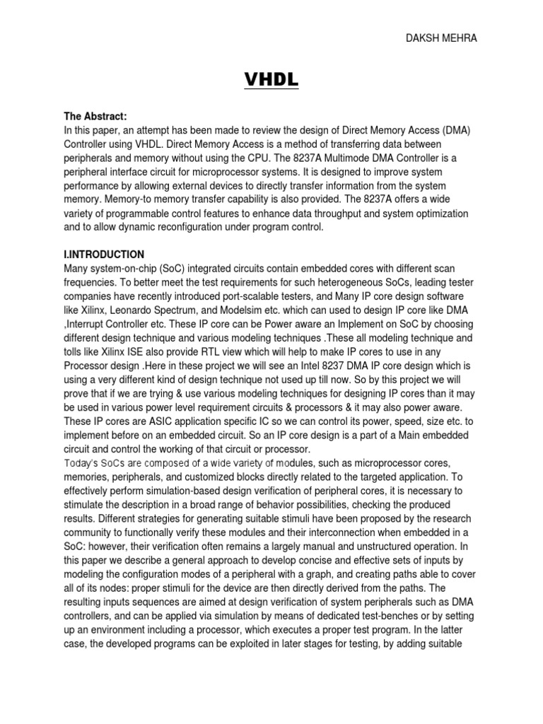 Research Paper - Daksh | PDF | Vhdl | Microcontroller
