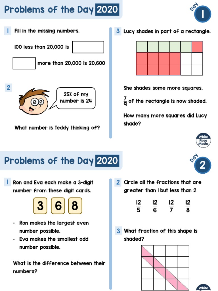 March Problems of the Day - Full Set - Blue | PDF