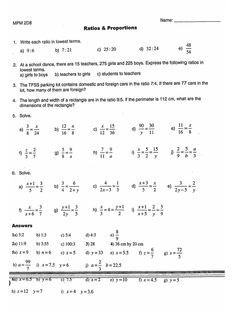 Ratios and Proportions | PDF