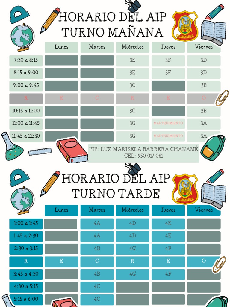 Horario Del AIP - 2023 | PDF