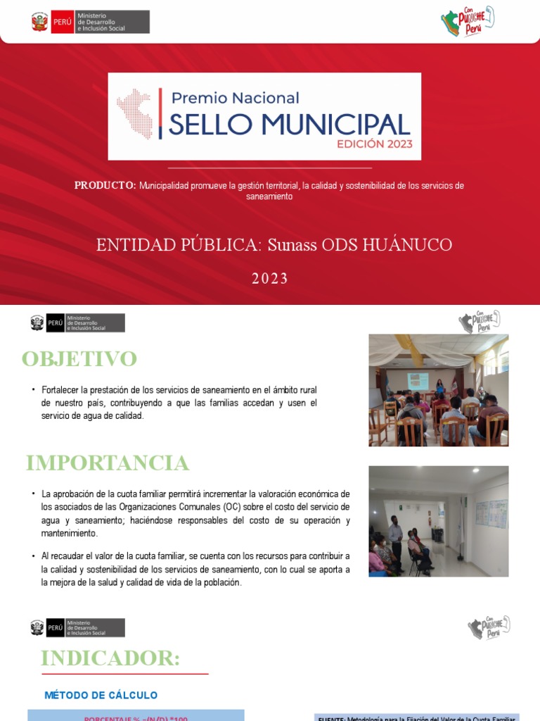 Sello Municipal 2023 - Sunass | PDF | Sustentabilidad