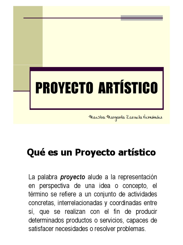 Proyecto Artistico | PDF | Plan de estudios