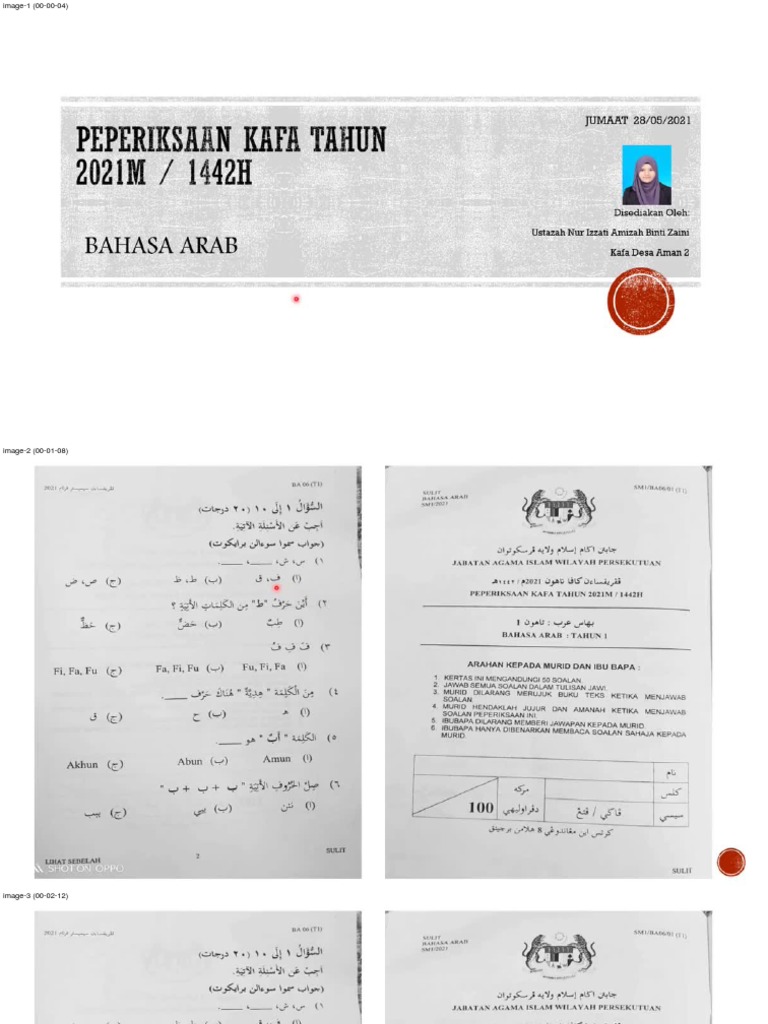 SOALAN KAFA TAHUN 1- BAHASA ARAB | PDF