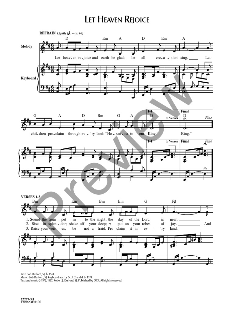 Let Heaven Rejoice Music Score | PDF