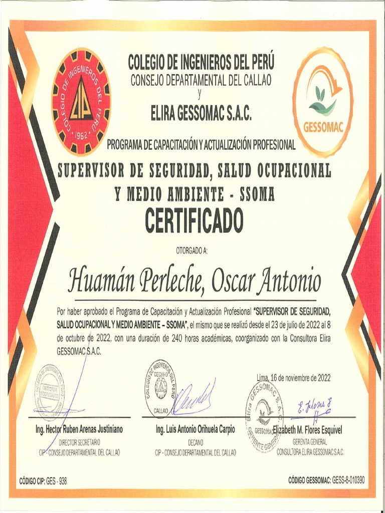 Huamán Perleche, Oscar Antonio SSOMA CIP | PDF