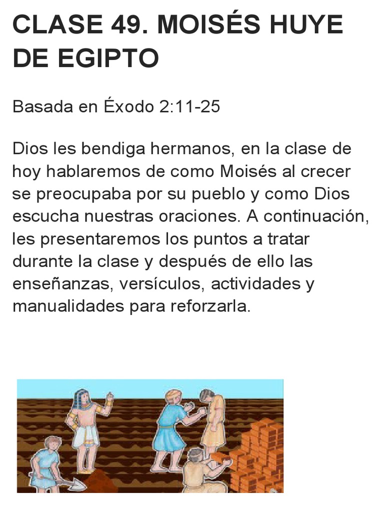 Moises Huye de Egipto | PDF | Moisés | Libro del éxodo