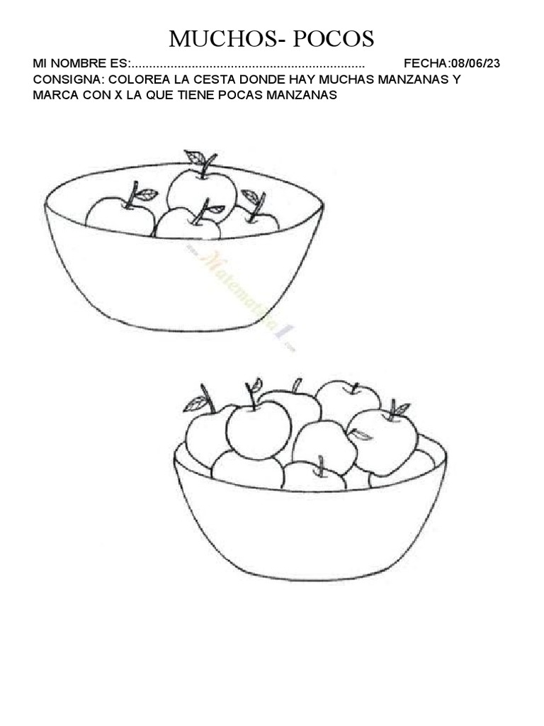 Noción de Muchos y Pocos para Niños de 3 Años | PDF