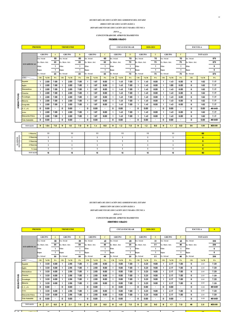 Formato Conc. Esc. 20 - 21 | PDF | Etapas educativas | Juventud