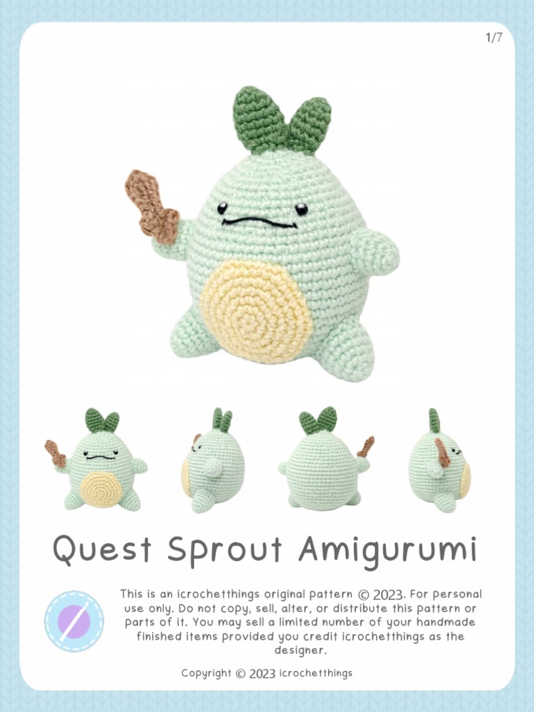 Quest Sprout Amigurumi Doll Free Crochet Pattern 1 | PDF | Crochet ...