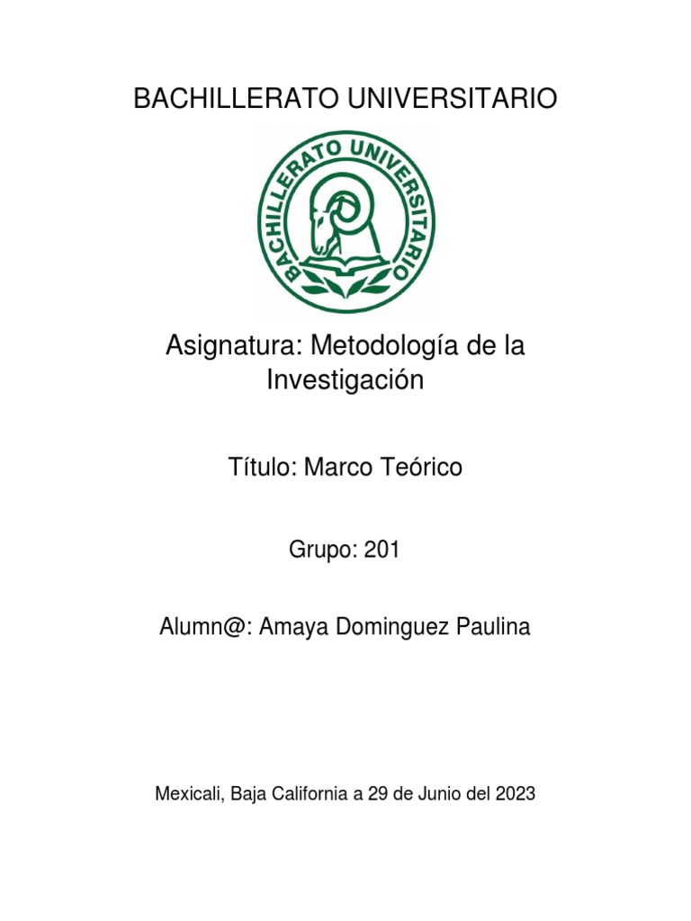 Portada Marco Teorico | PDF