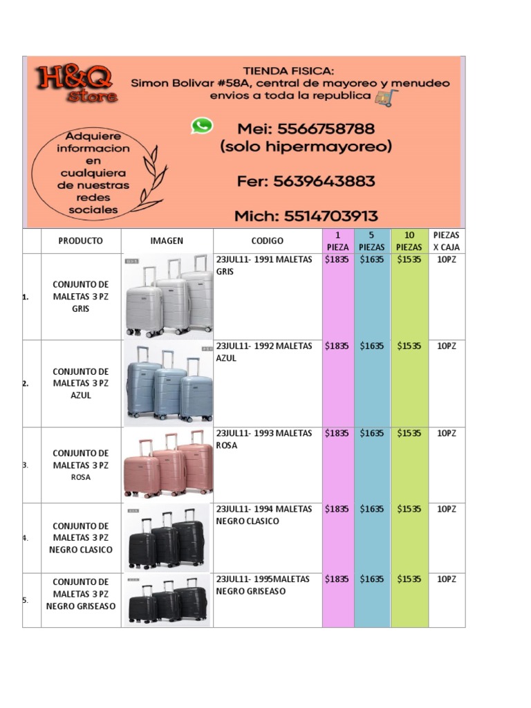 Catalogo Maletas de Viaje 120723 | PDF