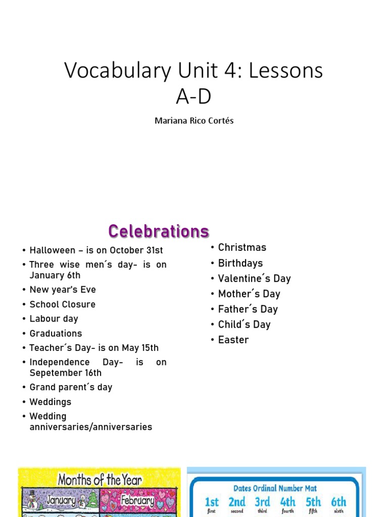 Vocabulary Unit 4 C6 U4-6 | PDF | Verb | Pronoun