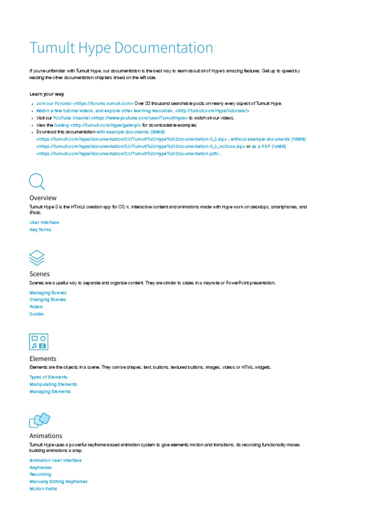 Tumult Hype Documentation | PDF | Page Layout | Button (Computing)