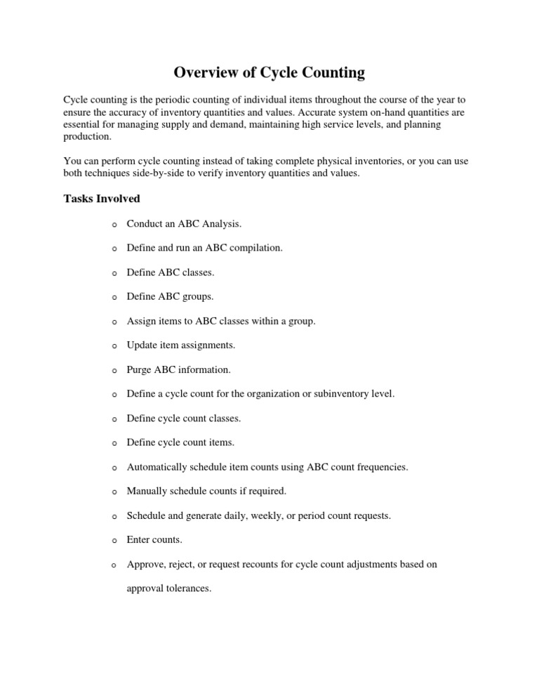 Cycle Counting: Inventory Accuracy Guide | PDF