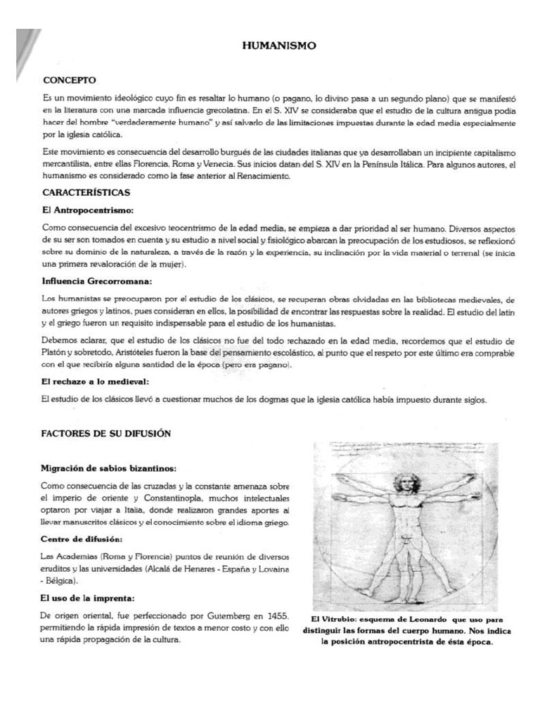 Humanismo y Renacimiento - 3 Sec. | PDF