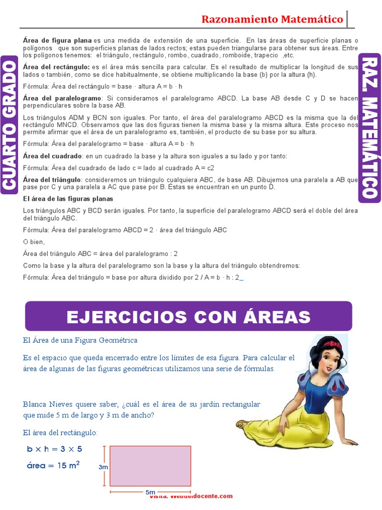 Ejercicios Con Áreas para Cuarto Grado de Primaria | PDF | Triángulo ...