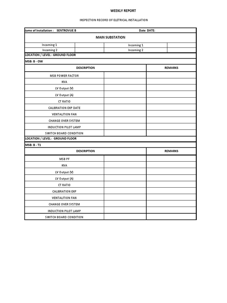 INSPECTION MASTER COPY Sentrove B | PDF | Power (Physics) | Electric Power