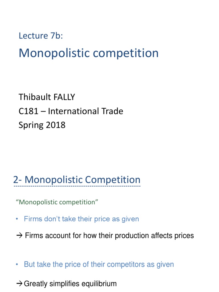 Econ 181 Lecture 7 B | PDF | Monopoly | Economic Equilibrium