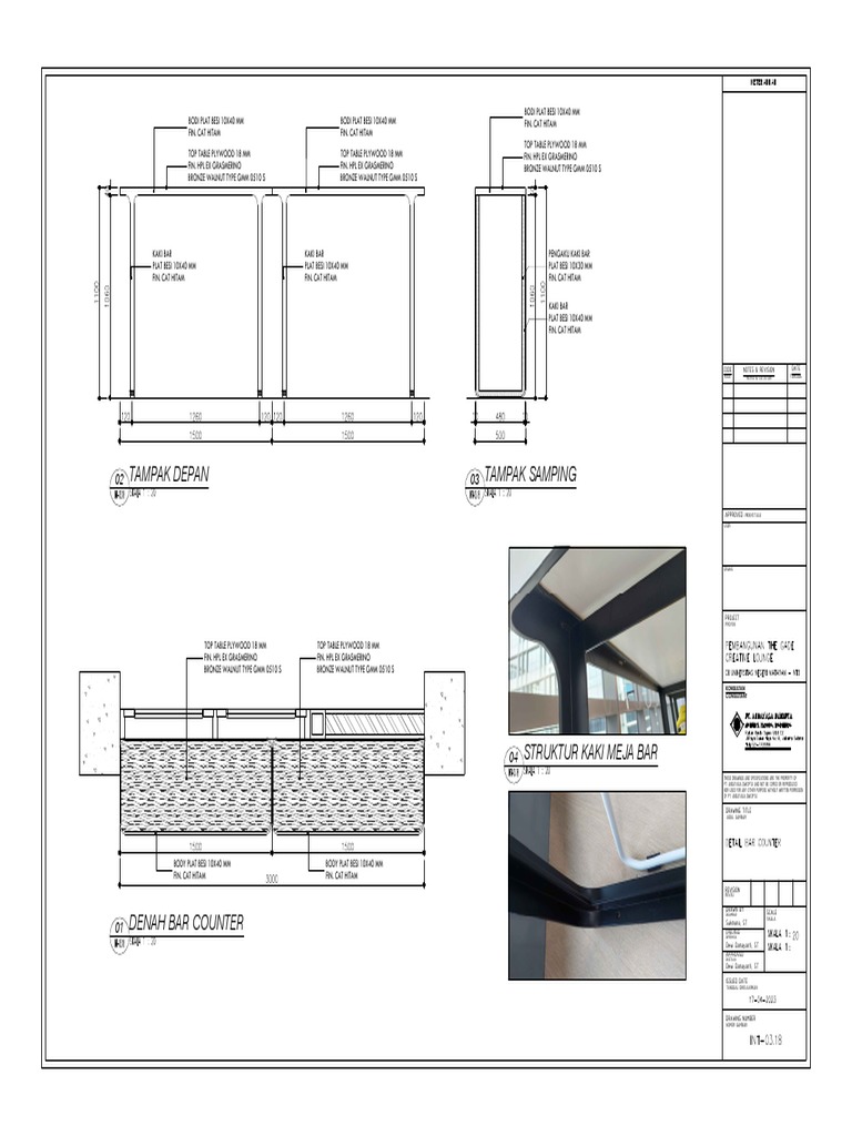 Bar Counter Construction Details | PDF