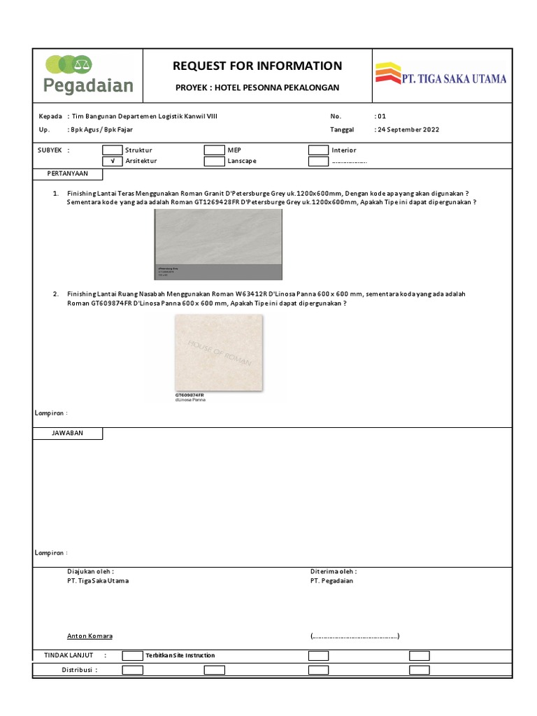 RFI 01 Keramik Lantai | PDF