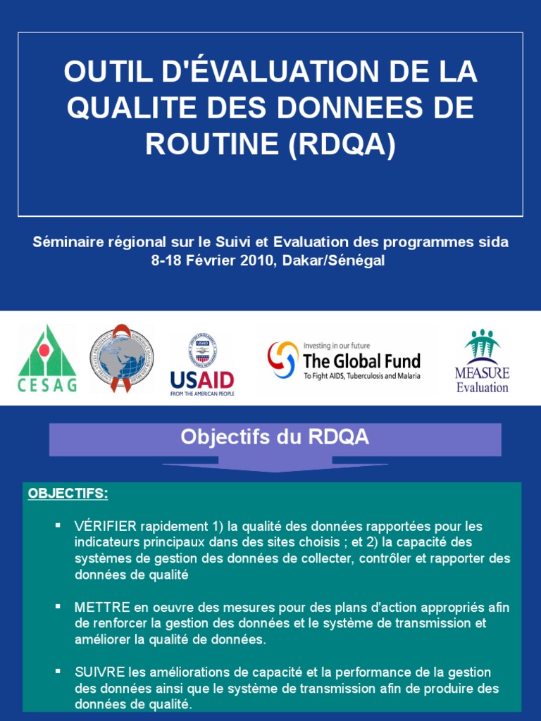 RDQA Presentation | PDF | Microsoft Excel | Qualité des données