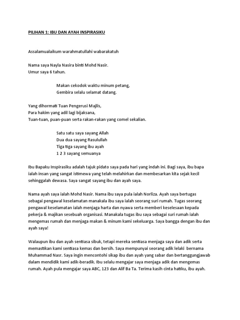 Ibu Dan Ayah Inspirasiku Pdf