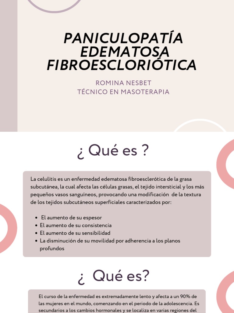 PEFE Celulitis | PDF | Tejido adiposo | Enfermedades y trastornos