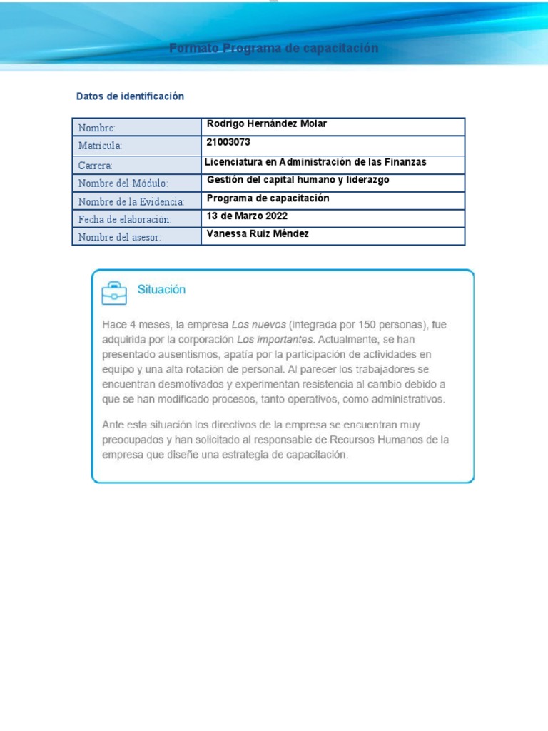 Hernández_Rodrigo_Capacitacion | PDF | Gestión de recursos humanos | Motivación