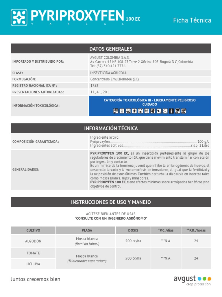 Pyriproxyfen FichaTecnica | Descargar gratis PDF | Hoja | Agricultura