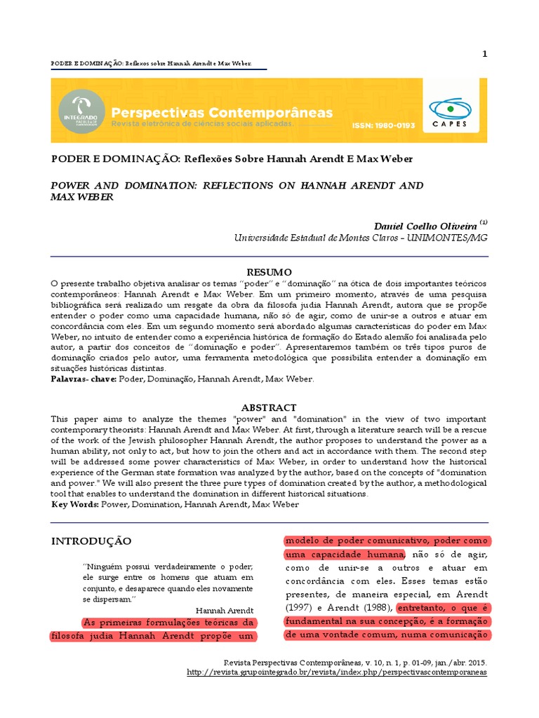 Poder e Dominação | PDF | Poder (social e político) | Max Weber