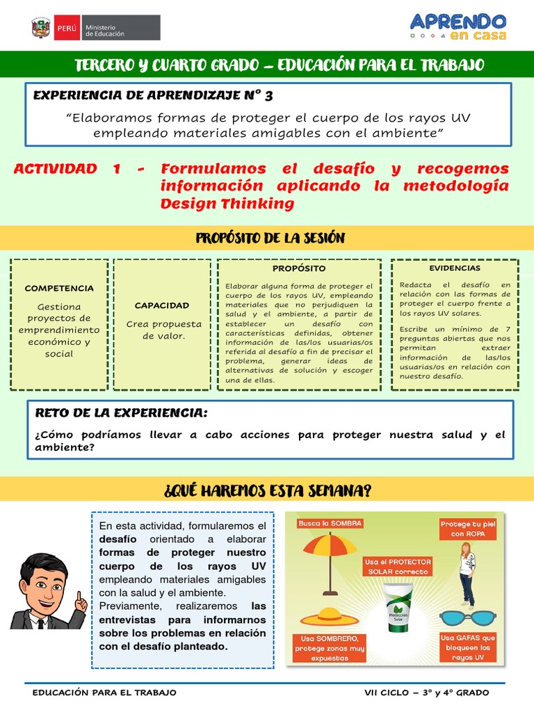 III EXPERIENCIA DE APRENDIZAJE - ACT 1 - 3° y 4° GRADO | PDF | Aprendizaje | Cognición