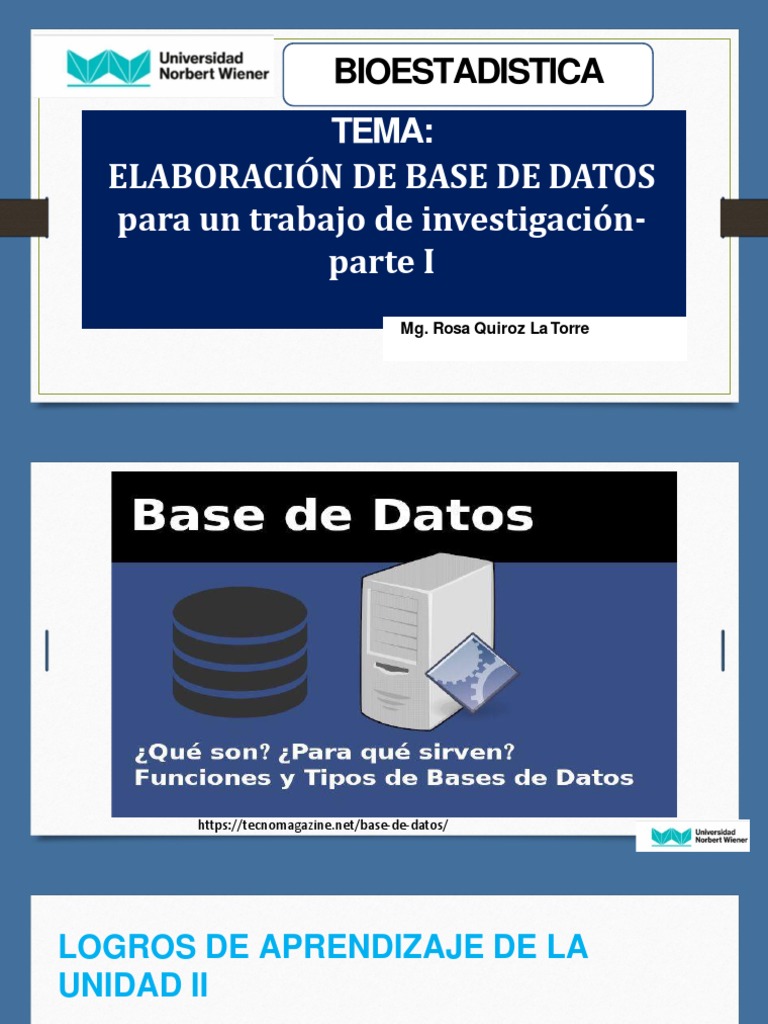 Clase - 5. - Elaboracion - de - Vna - Base - de - Datos - Parte - I | PDF | Cuestionario | Bases ...