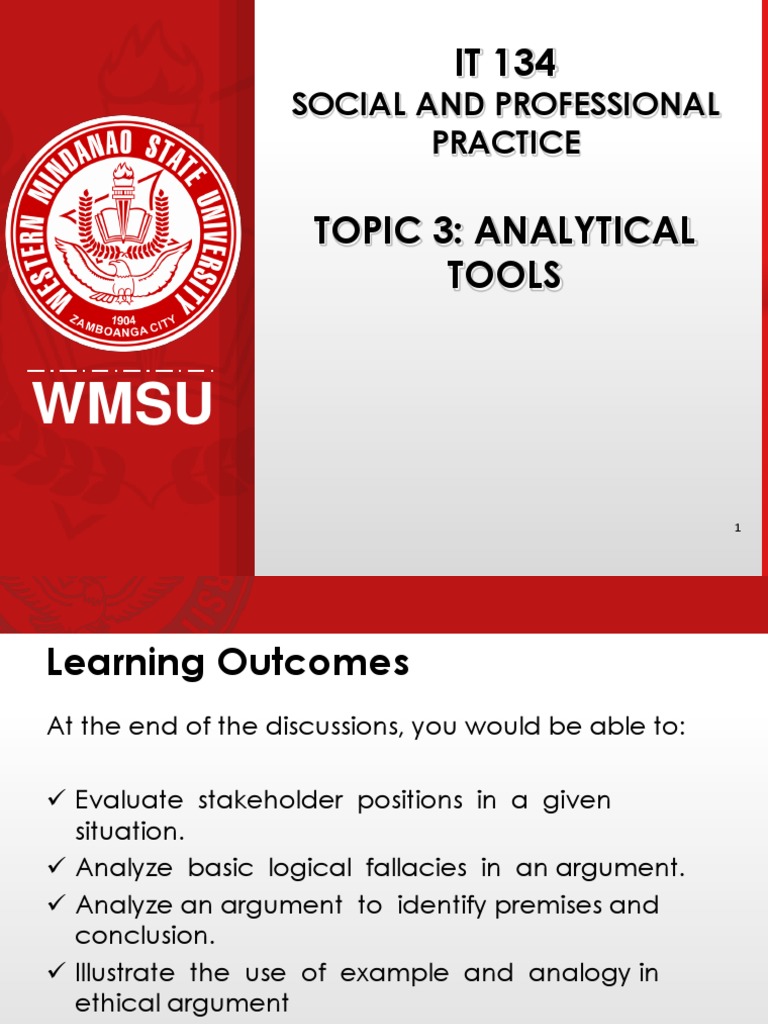 Topic3 Analytical Tools | PDF | Argument | Inductive Reasoning