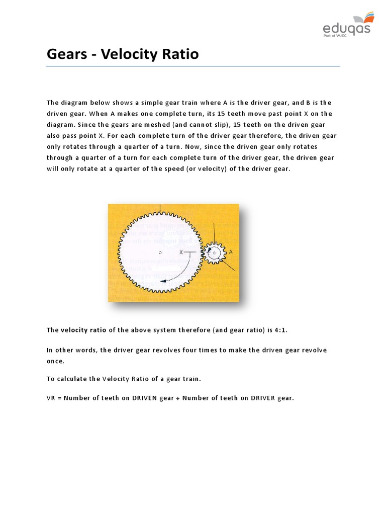Gears Velocity Ratio | PDF