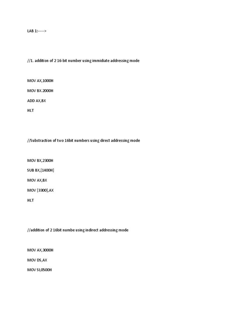 Assembly Language Operations Guide | PDF | Computer Science | X86 ...