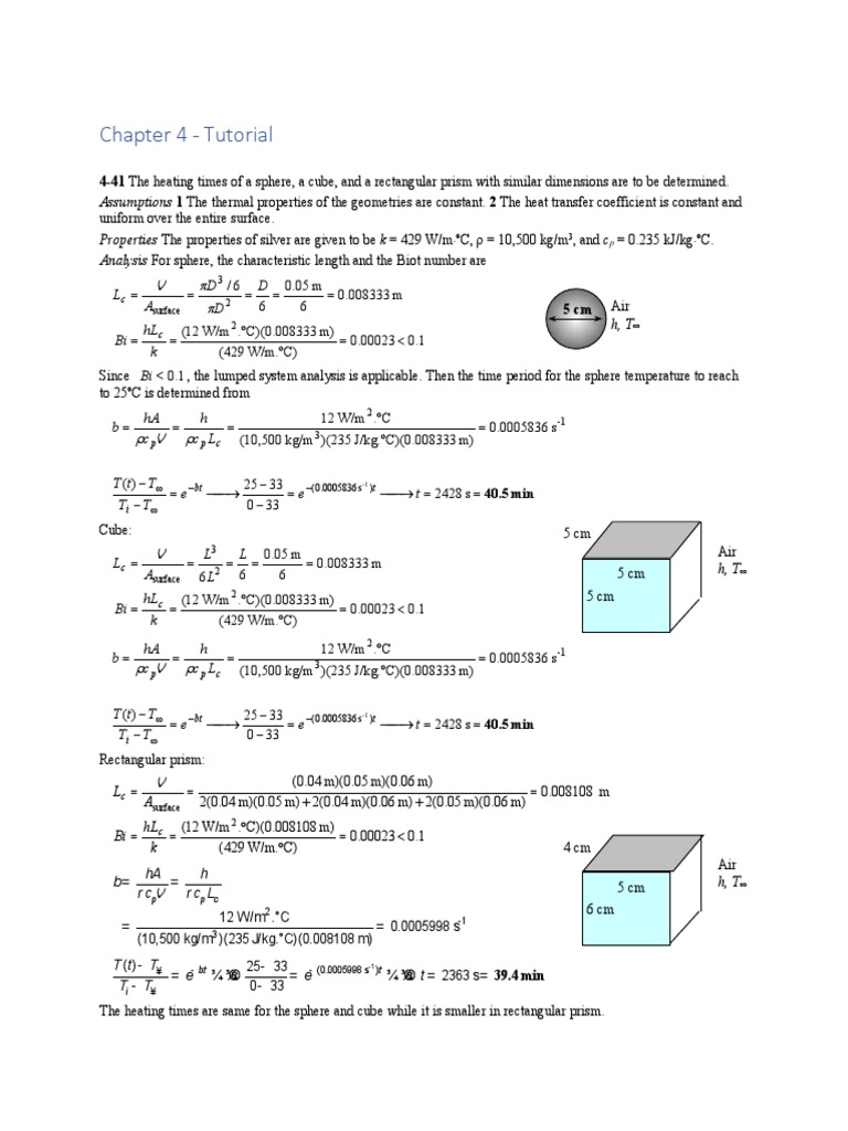 Chapter 4 - Tutorial | Download Free PDF | Thermal Conduction | Transport Phenomena