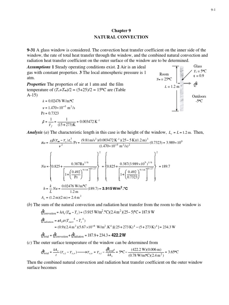Chapter9-Assignment and Solution | PDF | Heat Transfer | Atmospheric Pressure