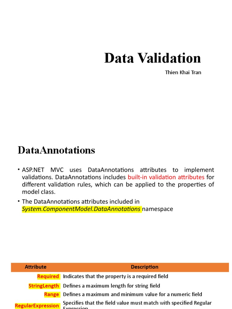 Chương 09 Data Validation Pdf Decimal Regular Expression