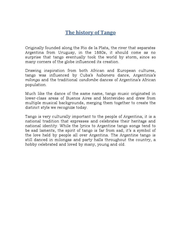 The History of Tango | PDF