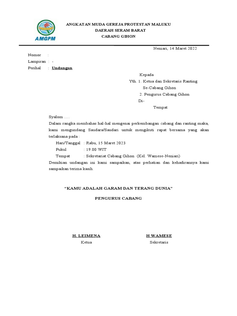 Undangan Rapat Amgpm | PDF Undangan Rapat Amgpm | PDF