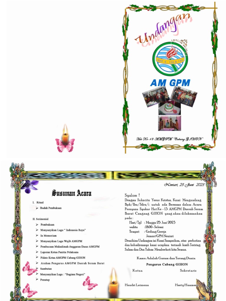 undangan hut | PDF