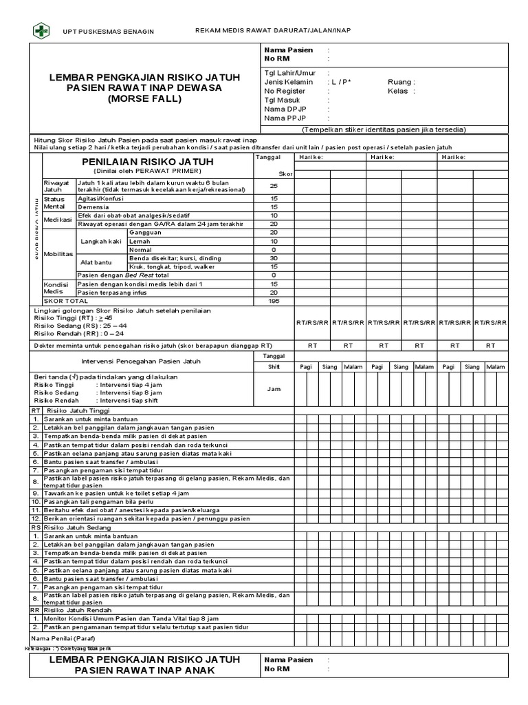 FORMULIR RM Pasien Ranap & Assesment Gizi | PDF