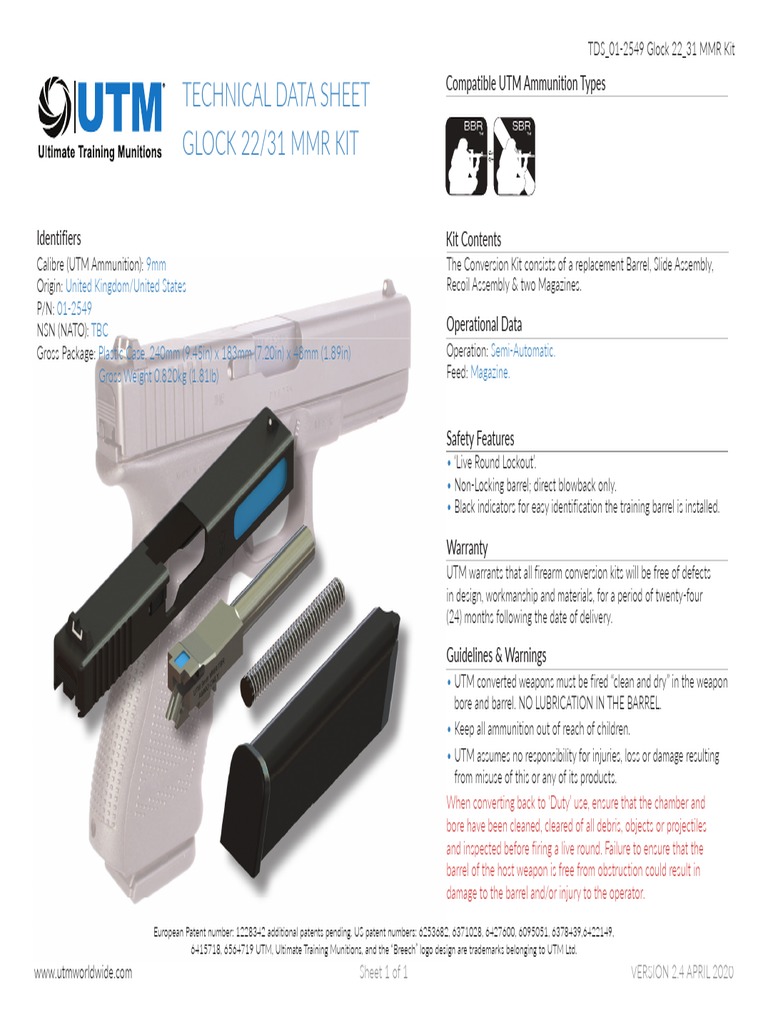 TDS - 01-2549 Glock 22 - 31 MMR Kit | PDF | Gun Barrel | Magazine ...