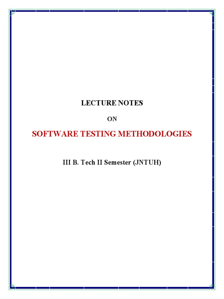 STM Unit - 1 Notes | PDF | Software Testing | Software Bug