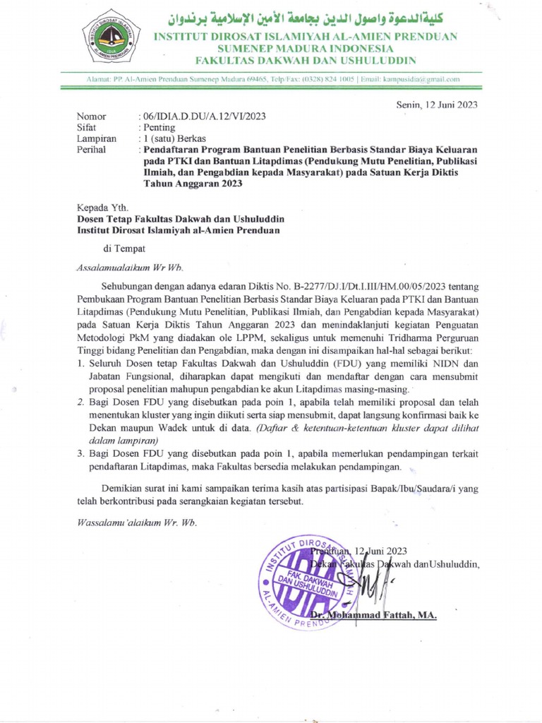 Edaran Litapdimas FDU | PDF | Seni